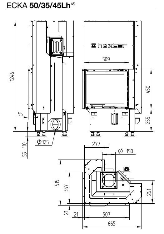 Каминная топка Hoxter Ecka 50/35/45Rh купить в с выгодой!